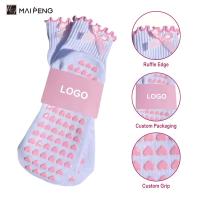 China Colorful Girls Pilates Ruffle Socks Gym Anti Slip Yoga Heart Grip Socks for sale