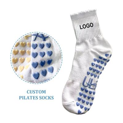 China Colorful Girls Pilates Ruffle Socks Gym Anti Slip Yoga Heart Grip Socks for sale