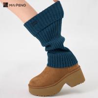 China High Stretchy Embroidered Ribbed Leg Warmers For Women Winter Party Usage for sale