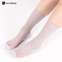 China Ladies' Fashion Shiny Gold Silver metallic Yarn Socks Trendy Glittery Slouch Socks for sale