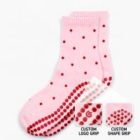 China Custom Polka Dot Soft Cotton Non Slip Pilates Socks for sale
