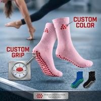 China Custom Polka Dot Soft Cotton Non Slip Pilates Socks for sale