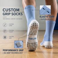 China Custom Non Slip Men'S Soccer Socks Breathable Comfort Sports Training Grip Socks for sale