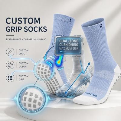 China Custom Non Slip Men'S Soccer Socks Breathable Comfort Sports Training Grip Socks for sale