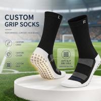 China Custom Non Slip Men'S Soccer Socks Breathable Comfort Sports Training Grip Socks for sale