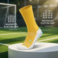 China Custom Non Slip Men'S Soccer Socks Breathable Comfort Sports Training Grip Socks for sale