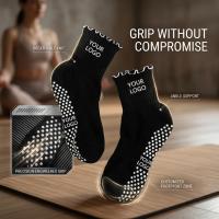 China Custom Ruffled Cuff Non-Slip Pilates Socks Women Gym Yoga Grip Socks for sale