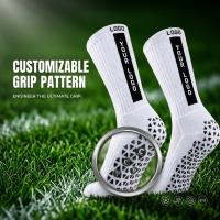 China Custom Logo Anti-Slip Grip Football Socks Breathable Soccer Crew Athletic Performance Socks with Silicone Sole Dots for sale