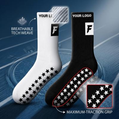 China Anti-Bacterial Seamless Toe Quick-Dry Football Socks Breathable Soccer Crew Athletic Performance Grip Socks for sale