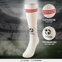 China Stirrup Shin Pad Sleeve Reflective Youth Football Socks Anti-Slip Grip Knee High Kids Soccer Training Socks for sale