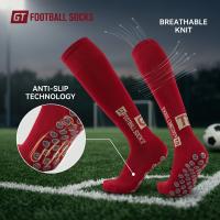 China Anti-Blister Arch Support Graduated Compression Football Socks Cushioned Athletic Knee High Soccer Grip Socks for sale