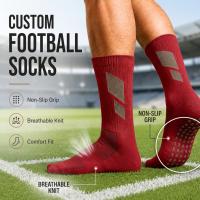 China Eco-Friendly Recycled Thermal Winter Football Socks Team Bulk Warm Fleece Lined Soccer Training Grip Socks for sale