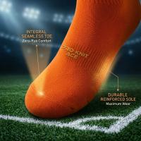 China Stirrup Shin Pad Sleeve Reflective Youth Football Socks Anti-Slip Grip Knee High Kids Soccer Training Socks for sale