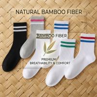 China Breathable Bamboo Cotton Crew Socks Soft Comfort Casual Daily Wear Unisex Eco Friendly Socks for sale