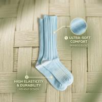 China Ultra Soft 80% Bamboo Fiber Crew Socks Breathable Eco Friendly Comfort Daily Casual Socks for sale