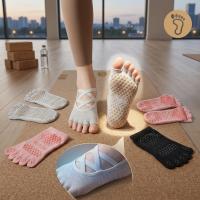 China Non Slip Toe Cover Liner Socks Toeless Forefoot Five Toe Separator Yoga Pilates Ballet Grip for sale