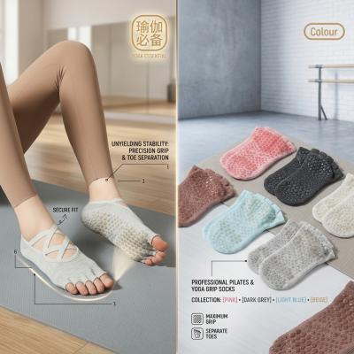 China Non Slip Toe Cover Liner Socks Toeless Forefoot Five Toe Separator Yoga Pilates Ballet Grip for sale
