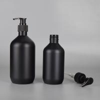 China Matte Black Plastic Shampoo Pump Bottle PET Round 300ml 500ml for sale