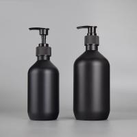 China Matte Black Plastic Shampoo Pump Bottle PET Round 300ml 500ml for sale