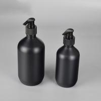 China Matte Black Plastic Shampoo Pump Bottle PET Round 300ml 500ml for sale