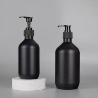 China Matte Black Plastic Shampoo Pump Bottle PET Round 300ml 500ml for sale