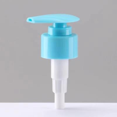 China Light Blue 28/410 Lotion Dispensing Pump Spiral Soap Liquid Body Wash for sale