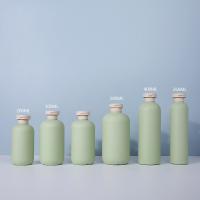 China 500ml Flip Top Hand Sanitizer Dispenser Bottle Refill HDPE Matte Green Empty for sale
