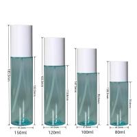 China Light Blue Refillable Plastic Pump Bottle Lotion 80ml 100ml 120ml 150ml for sale