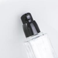 China 50ml Refillable Plastic Pump Bottle Transparent Square Liquid Foundation Essence for sale