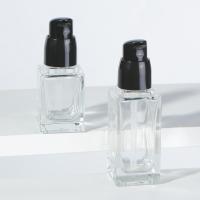 China 50ml Refillable Plastic Pump Bottle Transparent Square Liquid Foundation Essence for sale