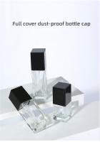 China 50ml Refillable Plastic Pump Bottle Transparent Square Liquid Foundation Essence for sale