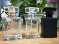 China 30ml 50ml Customizable Glass Mist Spray Bottle Luxury Empty Square Perfume Bottle for sale