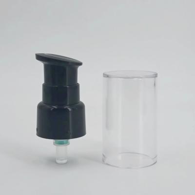 China Customized 20 / 410 Treatment Cream Pump Black Face Nonspill For Cosmetics for sale