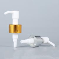 China Gold Silver Lotion Dispenser Plastic Pump 20/410 24/410 Aluminum Shampoo Makeup Remover Pump for sale