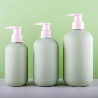 China 200ml 500ml Plastic Shampoo Pump Bottle HDPE Green Lotion Shower Gel Body for sale