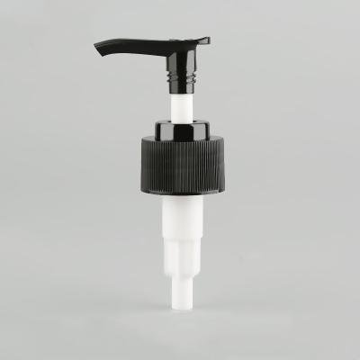 China 28/410 28mm Lotion Dispenser Plastic Pump Black PP Shampoo Screw Pump for sale