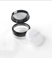 China 20g Clear Plastic Loose Powder Finishing Powder Cosmetic Jar With Mirror Lid for sale