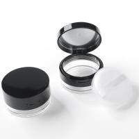 China 20g Clear Plastic Loose Powder Finishing Powder Cosmetic Jar With Mirror Lid for sale