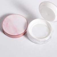 China 8g Pink Plastic Cosmetic Packaging Loose Powder Jar With Elastic Screen Mesh for sale