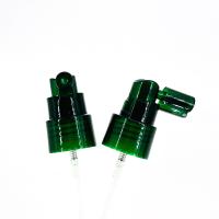 China 24mm 24/410 Green Plastic Long Nozzle Oral Nasal Spray Pump Head With Half Cap for sale