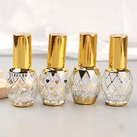 China 12ml Gold Electroplating Glass Fine Mist Bottle Portable Perfume Pump Bottle for sale