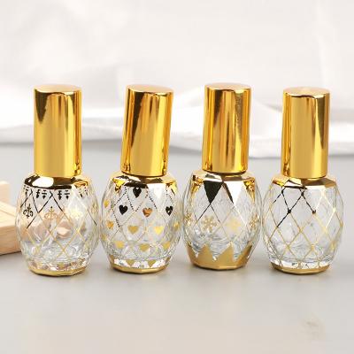 China 12ml Gold Electroplating Glass Fine Mist Bottle Portable Perfume Pump Bottle for sale