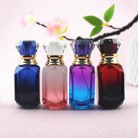 China 30ml Gradient Color Diamond Shape Cap Press Perfume Cologne Sprayer Bottle for sale