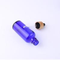 China 10 Ml Glass Cobalt Blue Essential Oil Bottles Eye Oil Pipette Dropper Bamboo Lids for sale