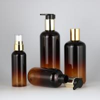 China Amber Lotion Shower Conditioner Plastic Pump Shampoo Dispenser Bottle 7.4oz 13.5oz for sale