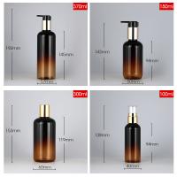 China Amber Lotion Shower Conditioner Plastic Pump Shampoo Dispenser Bottle 7.4oz 13.5oz for sale