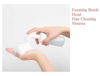 China White Empty Foaming Face Wash Bottle With Brush Silicone Cleansing Massage Facial Pump Bottle for sale