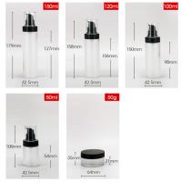 China Clear Refillable Plastic Airless Pump Bottles Transparent 4oz 50ml 100ml 120ml 150ml for sale