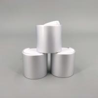 China Matt Silver PP 24mm 28mm Aluminium Screw Cap Press Disc Top Lid Cap Cover Bottle 20/410 for sale
