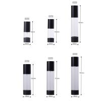 China 5ml 10ml 15ml 30ml Black Airless Pump Lotion Bottles Empty Foundation Bottle With Pump for sale